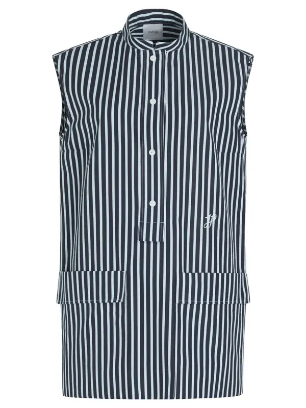 Patou Striped Mini Shirt Dress - Blue