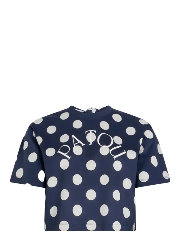 Patou Logo-print Split-back T-shirt - Blue