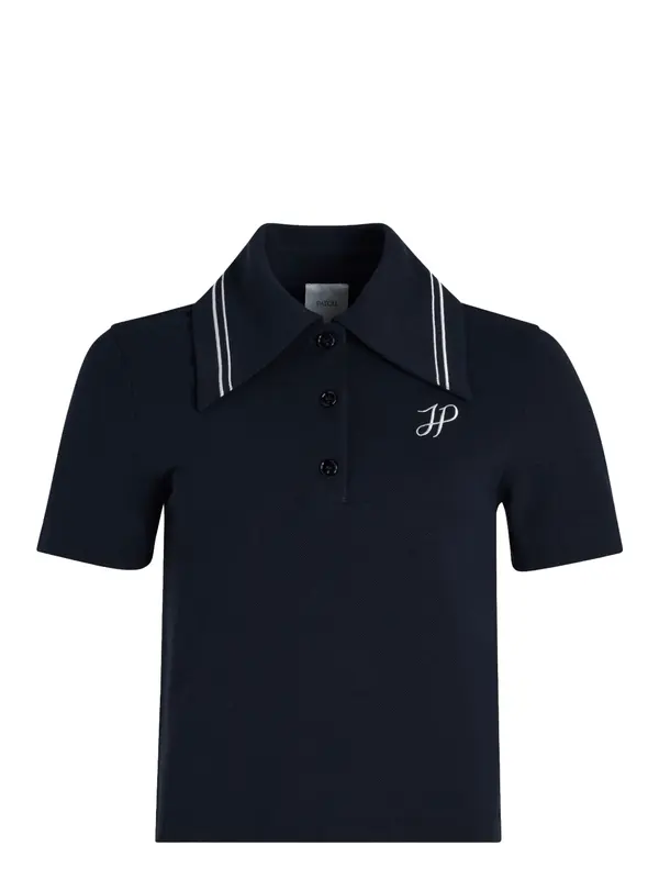 Patou Logo-embroidered Polo Shirt - Blue