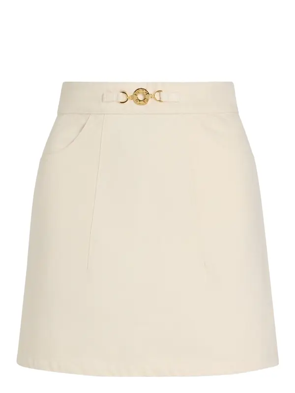 Patou A-line Denim Mini Skirt - Neutrals