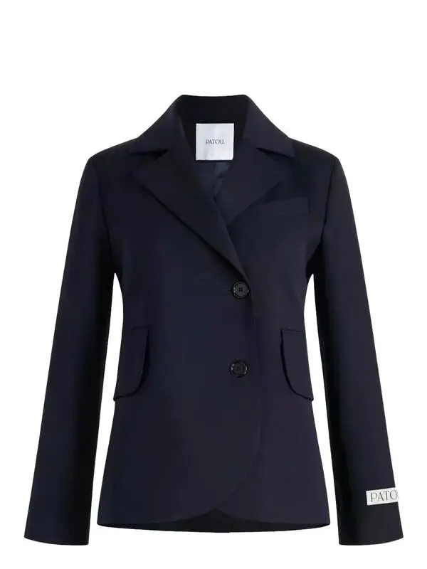 PATOU Belted Wool Blazer - Blue