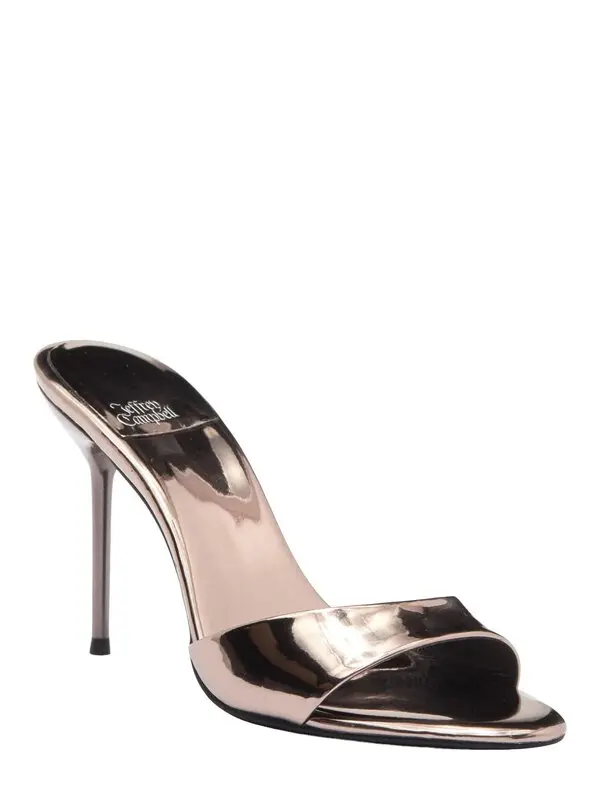 Jeffrey Campbell Ce-soire Slide Sandal - Pewter Metalic Patent