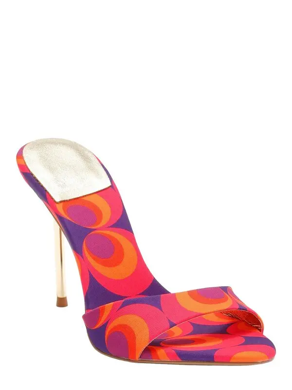 Jeffrey Campbell Ce-soire Slide Sandal - Red Circle Print Multi