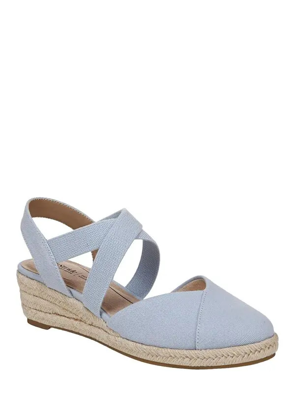 LIFESTRIDE Kimball Espadrille Slingback Wedges - Blue