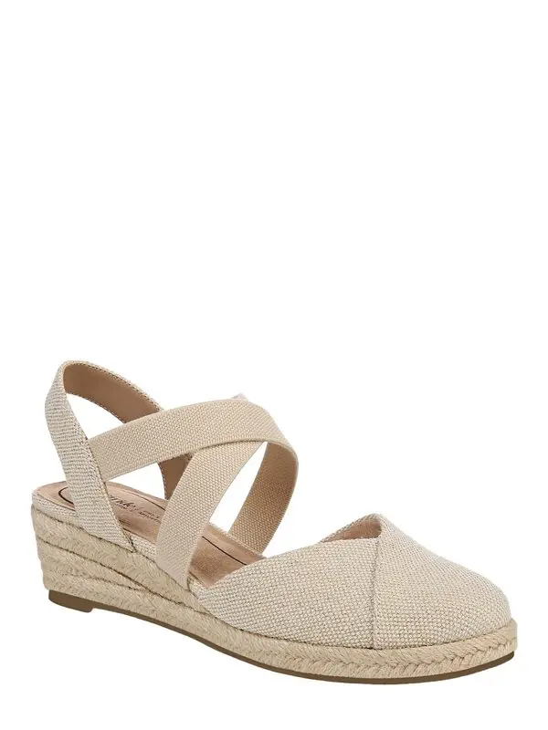 LIFESTRIDE Kimball Espadrille Slingback Wedges - Natural