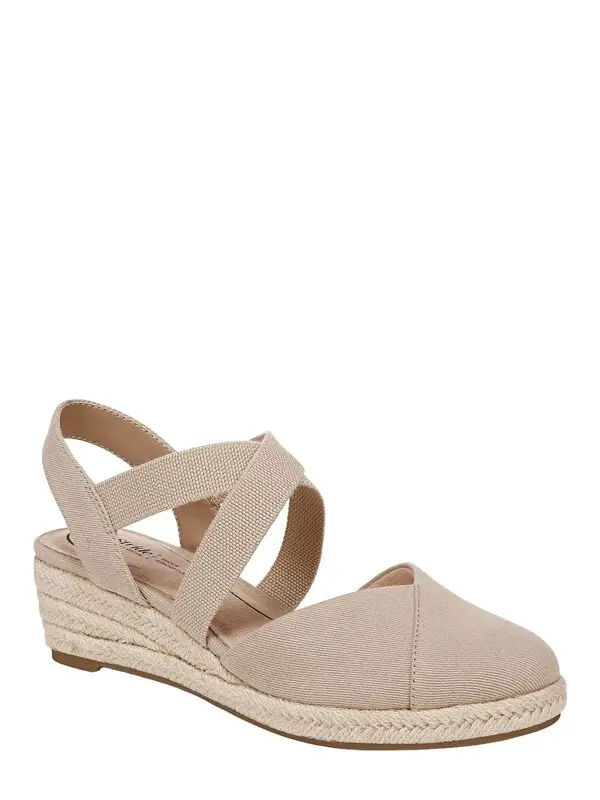LIFESTRIDE Kimball Espadrille Slingback Wedges - Taupe