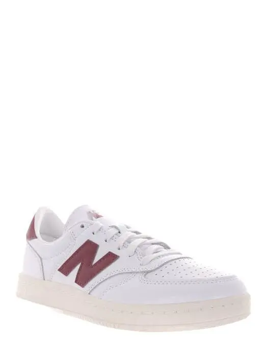 NEW BALANCE T500 Tennis Sneakers - White/washed Burgundy