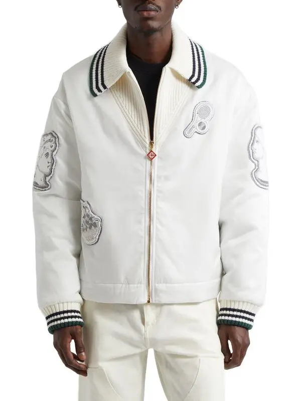 Casablanca Nylon Coach's Jacket - Bright White