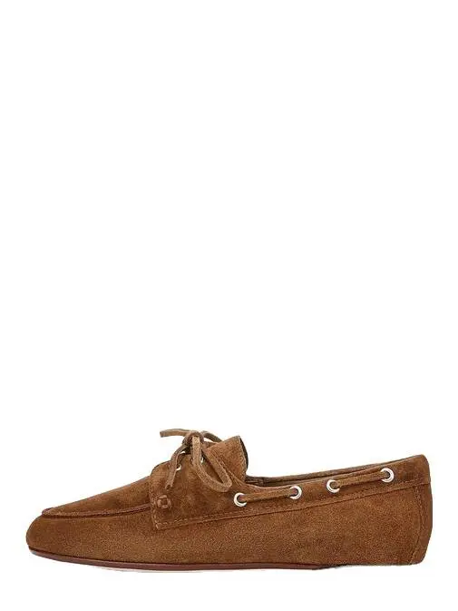 Vince Marin Suede Lace-up Loafer - Natural