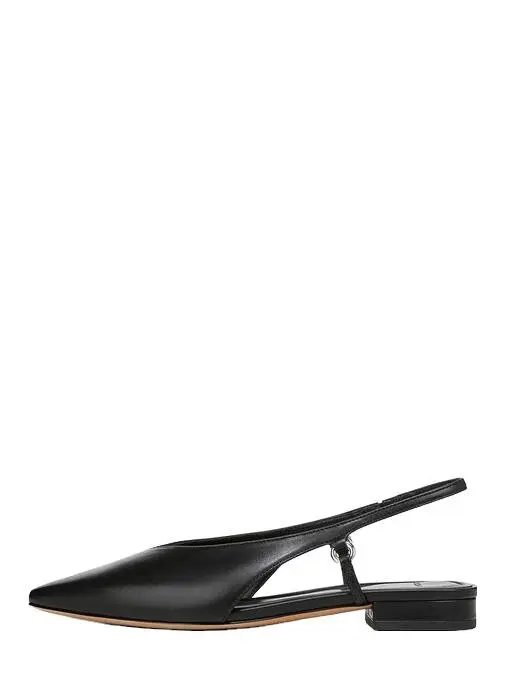 Vince Ines Leather Slingback Flats - Black