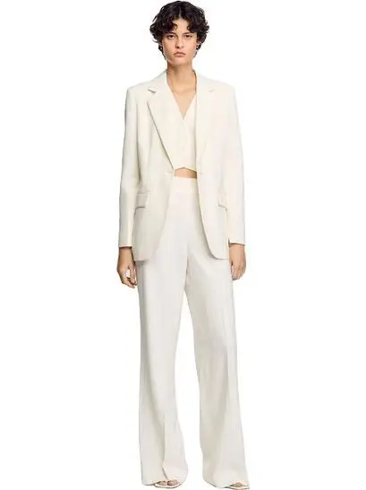 Sandro Sequin Cropped Vest - Neutral / White