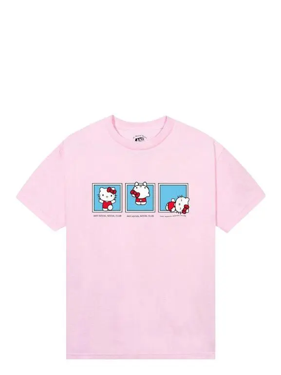 ANTI SOCIAL SOCIAL CLUB X Hello Kitty Feel The Same Tee Shirt - Light Pink