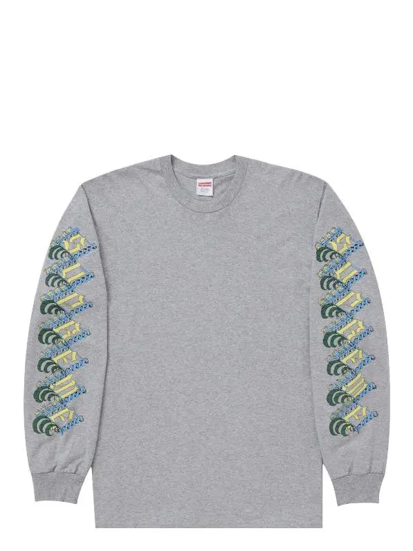 Supreme Strawberries Long Sleeve Tee Shirt - Heather Grey