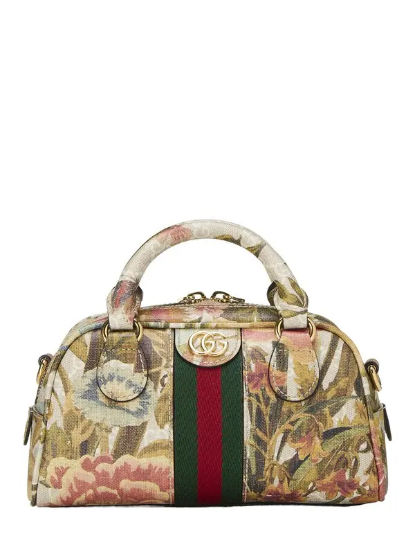 Gucci Gg Supreme Ophidia Water Flora Bowler Bag - Multi