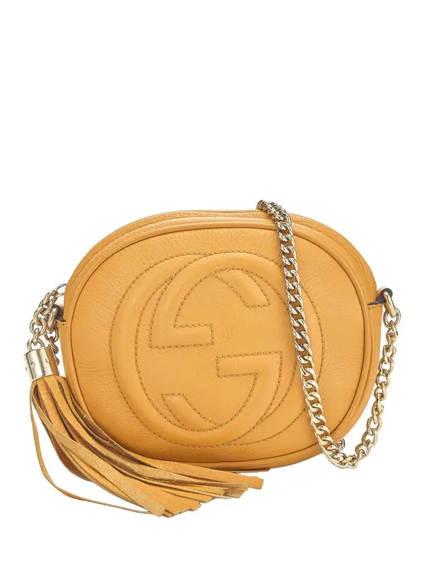 Gucci Leather Soho Round Crossbody - Orange