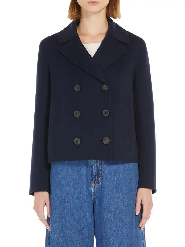 Max Mara Taglio Wool-blend Blazer - Navy