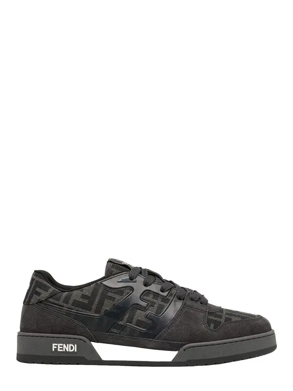 Fendi Match Ff Jacquard Low-top Sneakers - Dk Grey Grigne