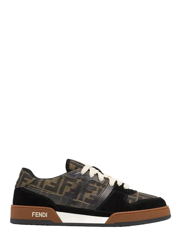 Fendi Match Ff Jacquard Low-top Sneakers - Nerotabaccneroice