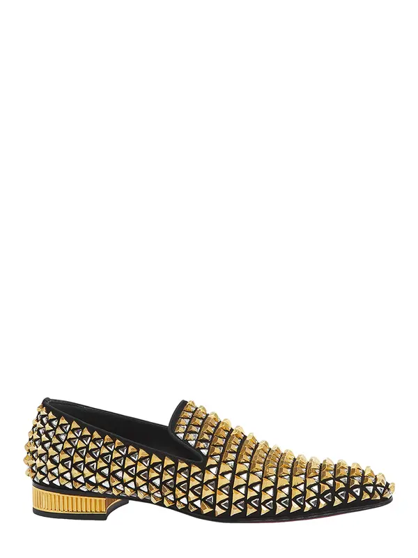 CHRISTIAN LOUBOUTIN Croconaki Loafers - Black/gold