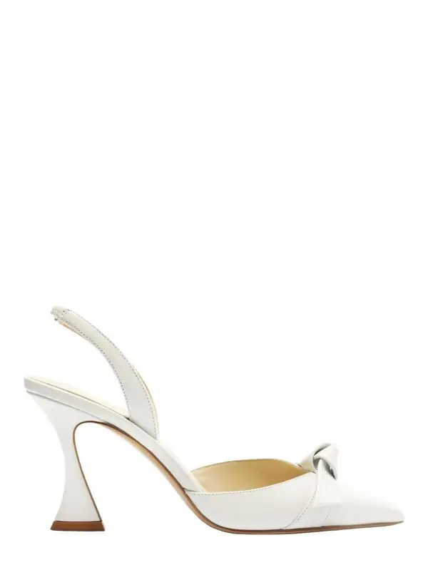 ALEXANDRE BIRMAN Clarita Bell Leather Slingback Pumps - White