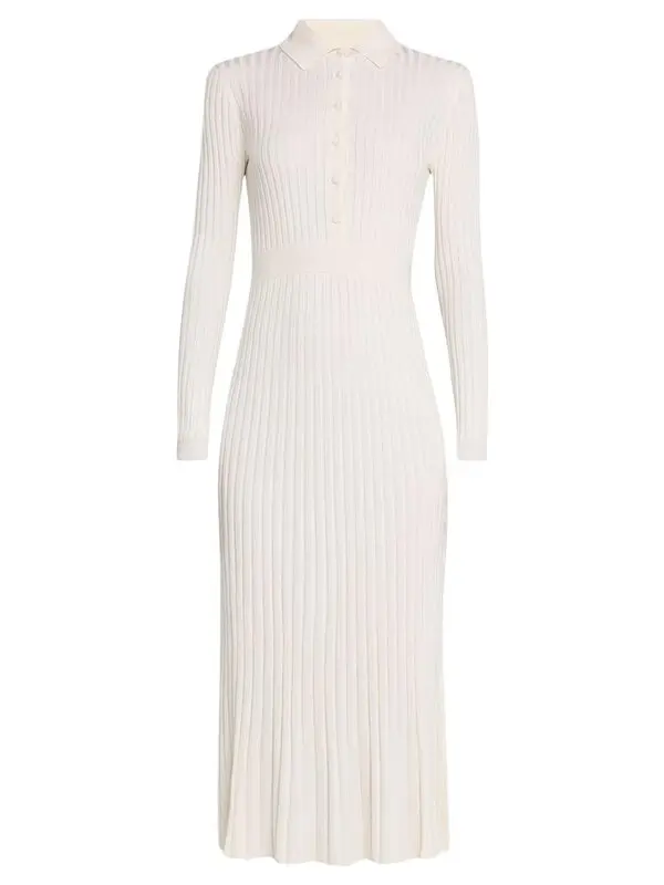 Gabriela Hearst Ardor Rib-knit Midi Polo Dress - Ivory