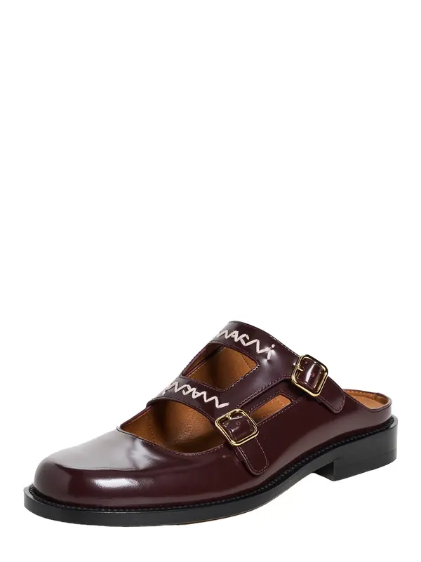 Marni Sabot Sandals - Burgundy