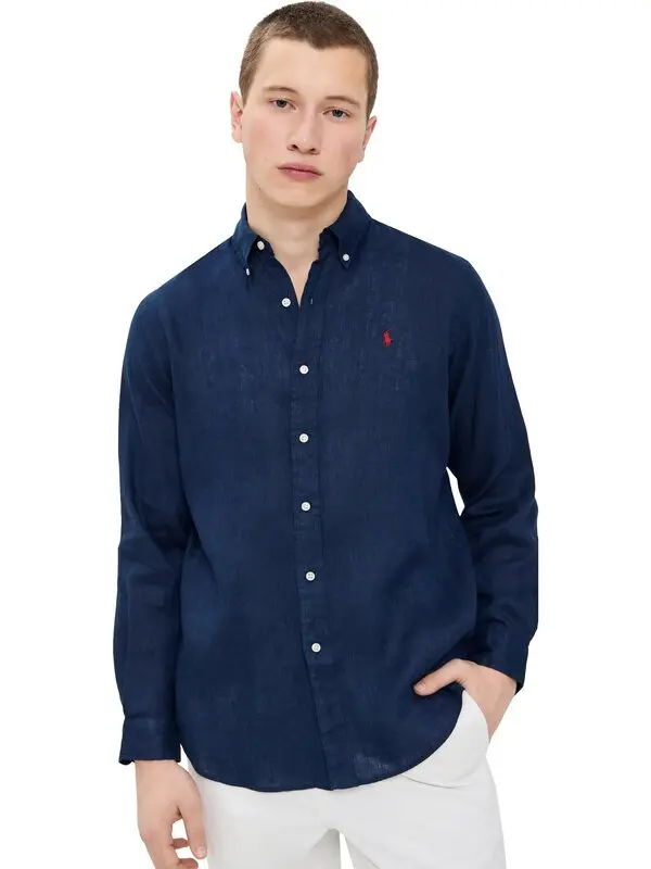 Polo Ralph Lauren Long Sleeve Linen Shirt - Newport Navy