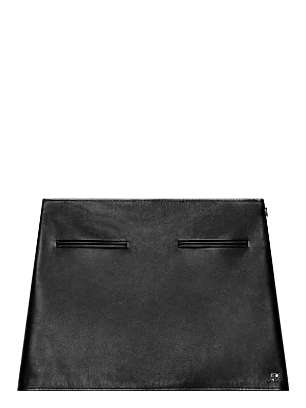 COURREGES Heritage Leather Mini Skirt - Black