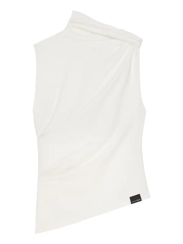 COURREGES Draped Sleeveless Top - White