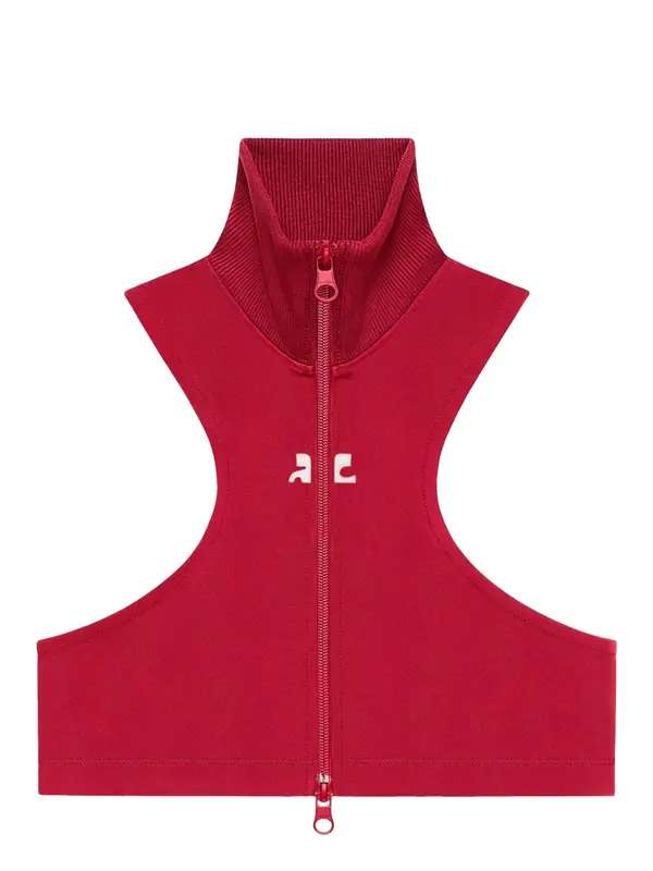 COURREGES Cropped Gilet - Red
