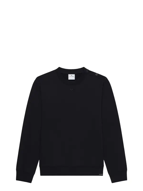 COURREGES Buttoned Jersey Sweatshirt - Black