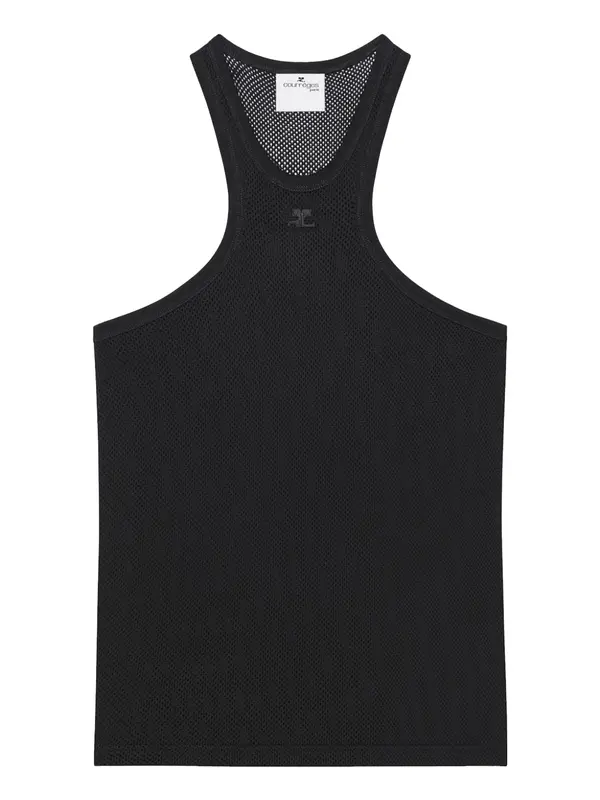 COURREGES Mesh Tank Top - Black