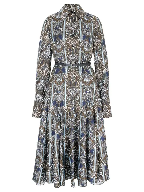 EMILIA WICKSTEAD Marione Paisley Silk Twill Dress - Blue