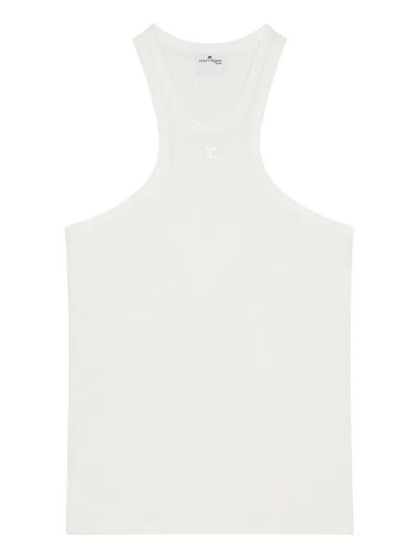 COURREGES Mesh Tank Top - White
