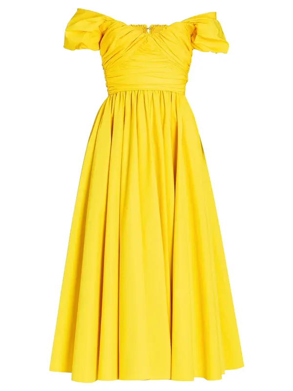Giambattista Valli Poplin Midi Dress - Yellow