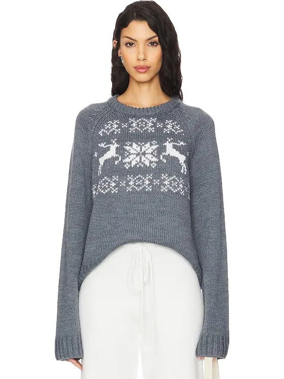 LOVERS AND FRIENDS Leo Fairisle Sweater - Grey & White