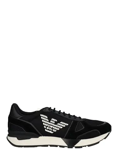 Emporio Armani Soft Leather & Textile Sneakers - Black