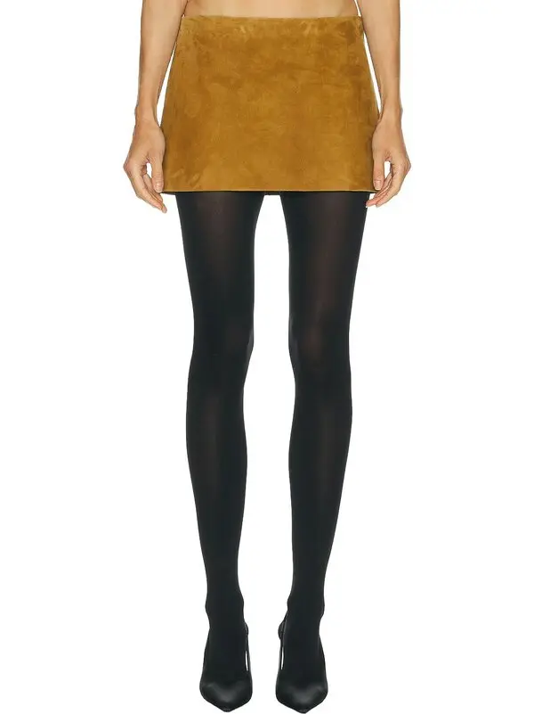 Khaite Jett Suede Mini Skirt - Toffee