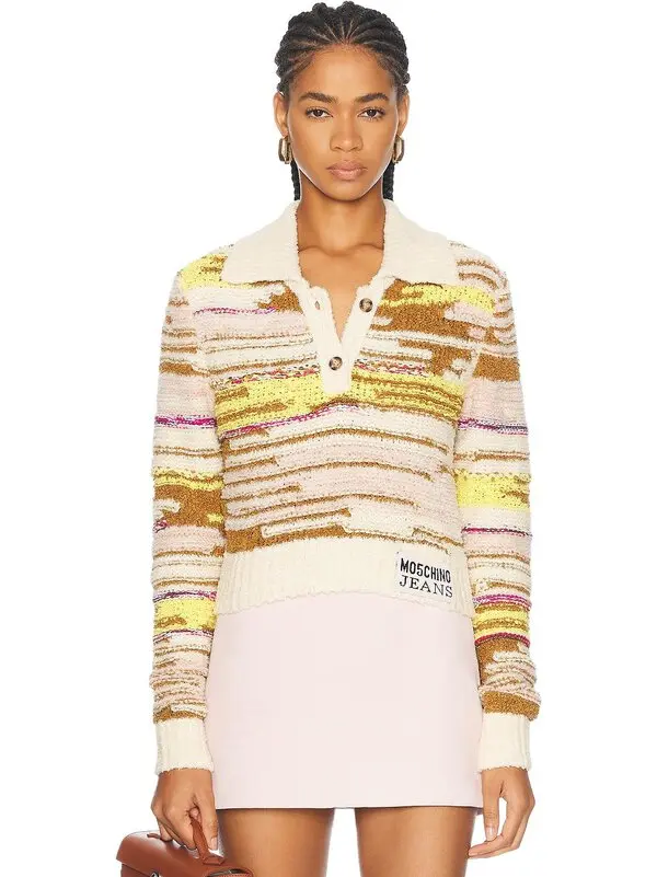 Moschino Hiking Long Sleeve Top - Multi White