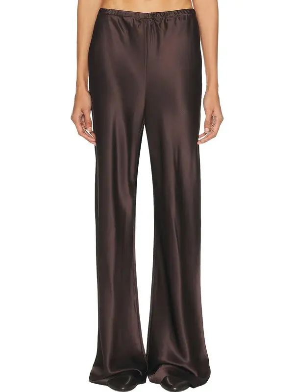 EAVES Loretta Silk Pants - Chocolate Brown