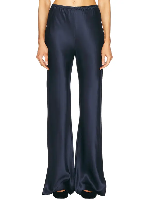 EAVES Loretta Silk Pants - Navy