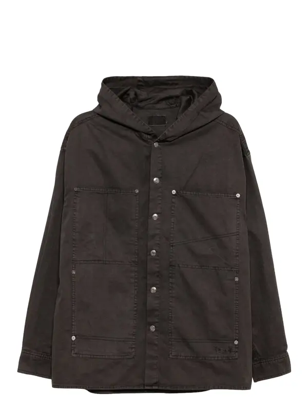 Izzue Hooded Shirt Jacket - Grey