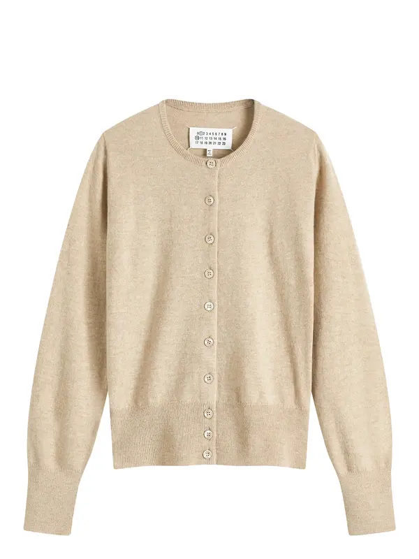 MAISON MARGIELA Shrunken Knit Cardigan - Walnut