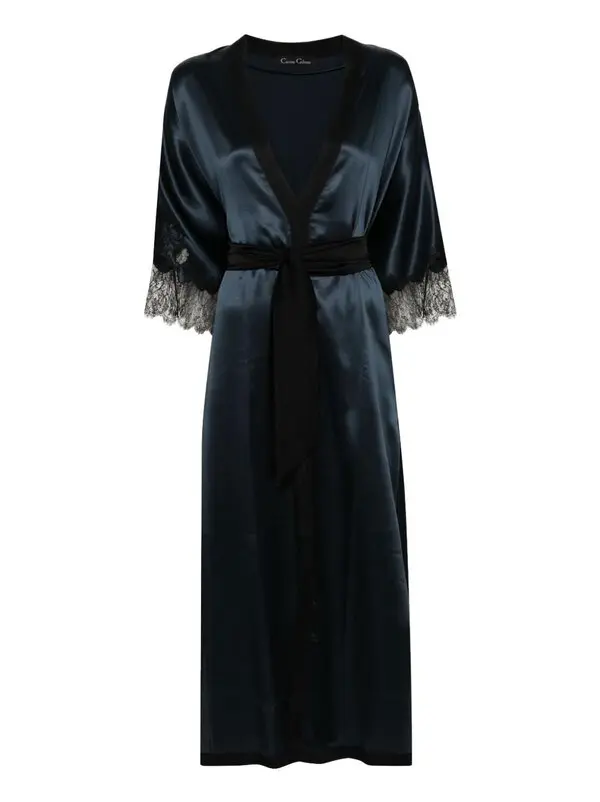 Carine Gilson V-neck Silk Kaftan - Blue