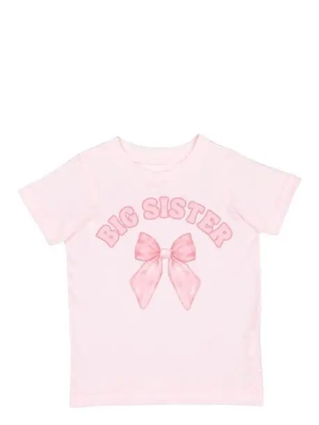 SWEET WINK Big Sister Bow Short Sleeve T-shirt - Pink
