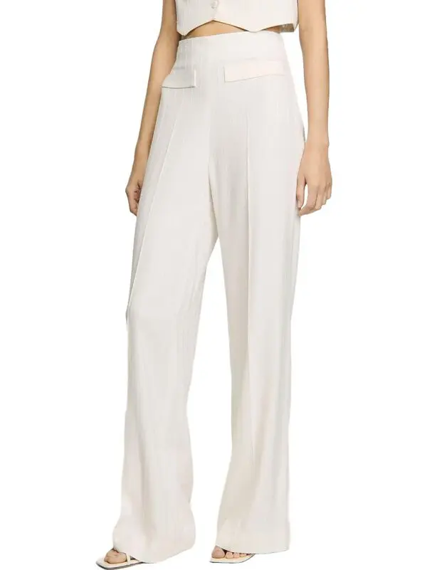 Sandro Sequin Striped Suit Trousers - Ecru