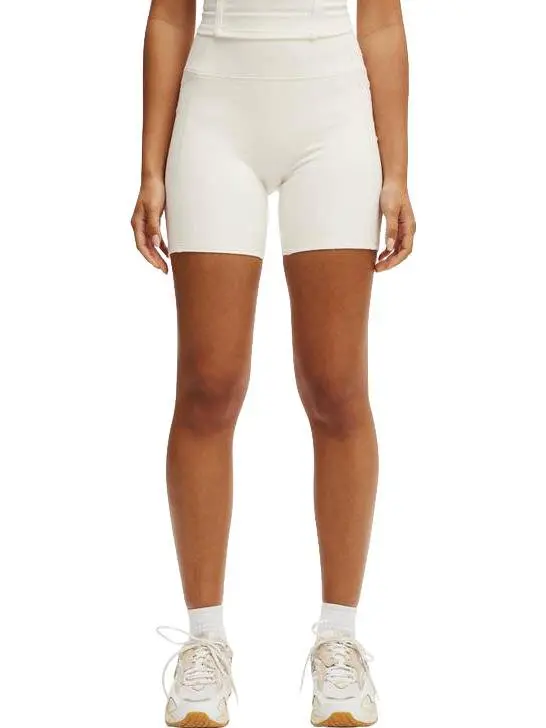 Cotton:on Active Ultra Soft Side Pocket Bike Short - Coconut Milk