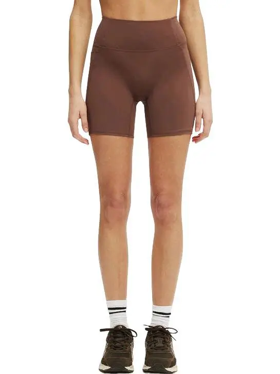 Cotton:on Active Ultra Soft Side Pocket Bike Short - Deep Taupe