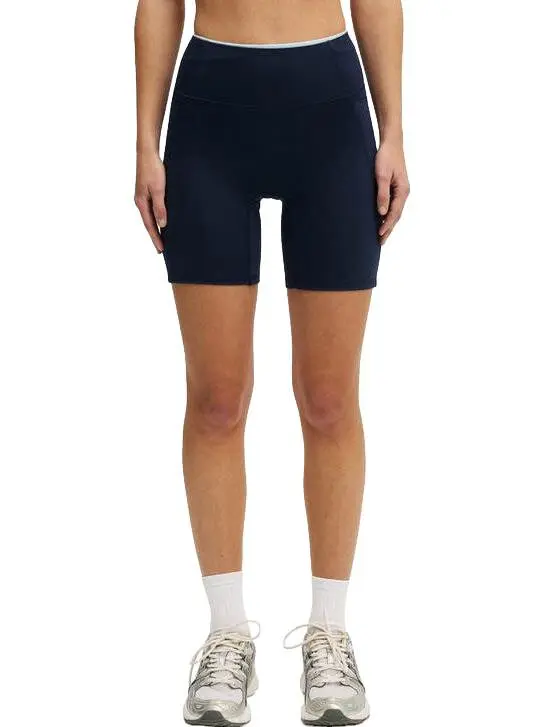 Cotton:on Active Ultra Soft Side Pocket Bike Short - Prep Sport Navy Tipping