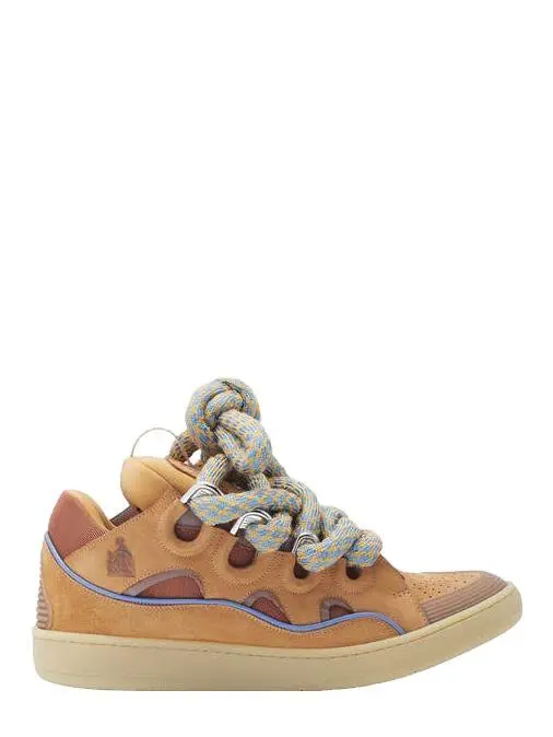 LANVIN Curb Sneakers With Snake Laces - Camel
